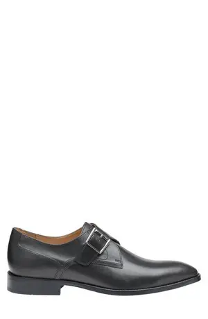 Johnston & Murphy Richland Monk Strap Shoe - Black Full Grain