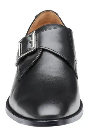 Johnston & Murphy Richland Monk Strap Shoe - Black Full Grain