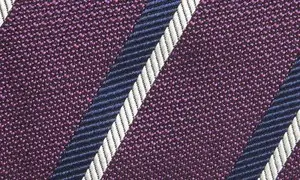 Zegna Jacquard Silk Neck Tie - Dark Purple Stripe