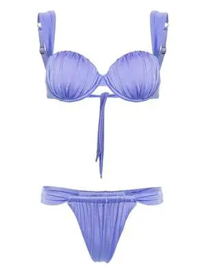NOIRE SWIMWEAR Ruched Balconette Bikini - Purple