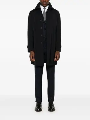 Herno Logo Plaque Coat - Blue