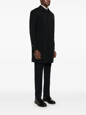 Herno Logo Plaque Coat - Blue