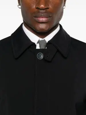 Herno Logo Plaque Coat - Blue
