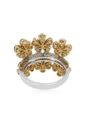 HYT JEWELRY 18kt White And Yellow Diamond Cocktail Ring
