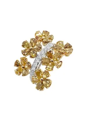 HYT JEWELRY 18kt White And Yellow Diamond Cocktail Ring