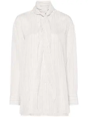 Dorothee Schumacher Scarf-detail Striped Blouse - White