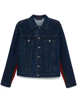 Gucci Web Stripe-detailed Denim Jacket