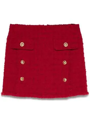 Versace Heritage Tweed Mini Skirt - Red