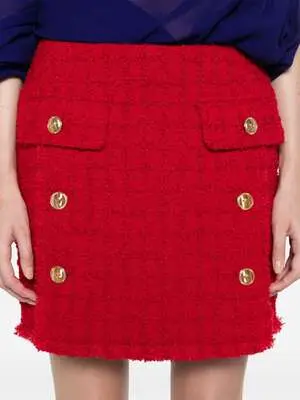 Versace Heritage Tweed Mini Skirt - Red