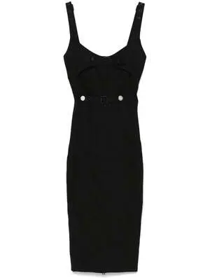 MUGLER Panelled Denim Midi Dress