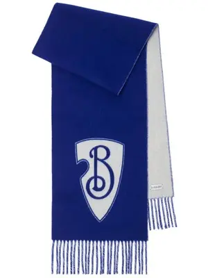 Burberry B Shield Wool-cashmere Scarf - Blue