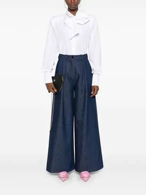 ROWEN ROSE Pleat-detail Wide Leg Jeans