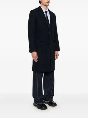 Ami Wool Single-breasted Coat - Blue