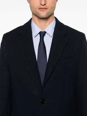 Ami Wool Single-breasted Coat - Blue