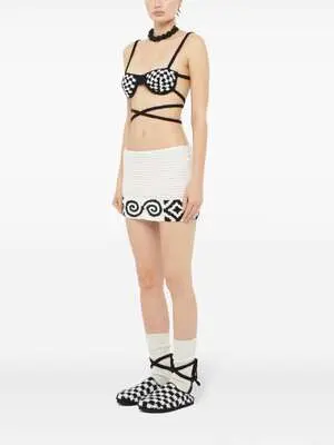 Alanui Check-pattern Crochet Bra