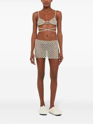 Alanui Open-knit Mini Skirt