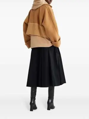 PATOU Rib-waist Cropped Coat - Brown