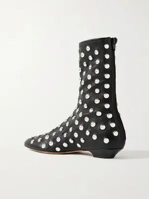 Khaite Studded Leather Ankle Boots
