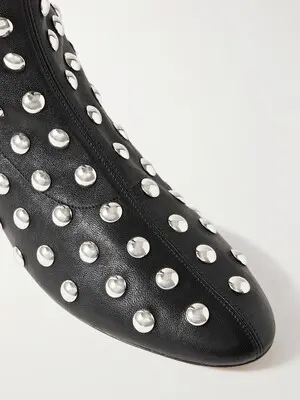 Khaite Studded Leather Ankle Boots