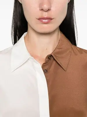 Alice + Olivia Colour-block Silk Chiffon Crepe Shirt