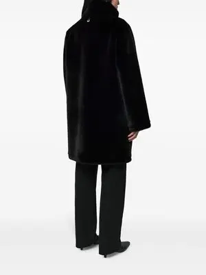 Apparis High-neck Faux Fur Coat - Black