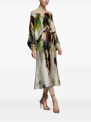 Silvia Tcherassi Kalani Off-shoulder Midi Dress