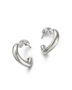 Aqua Bloomingdale's Fine Collection Open Heart Hoop Earrings - Silver