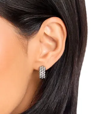 Aqua Multi Bead Half Hoop Earrings