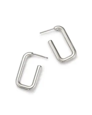 Aqua Bloomingdale's Fine Collection Rectangle J Hoop Earrings