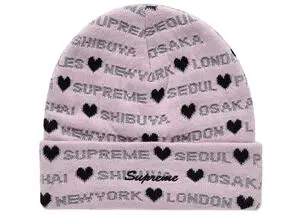 Supreme Hearts Beanie - Pink