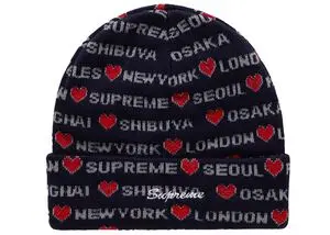 Supreme Hearts Beanie - Navy Blue