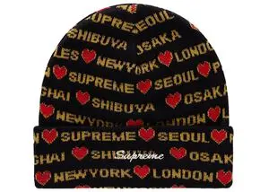 Supreme Hearts Beanie - Black