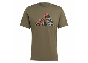 Adidas Train Essentials Seasonal Logo Training Tee Shirt - Olive Strata