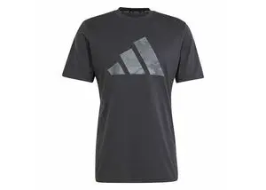 Adidas Train Essentials Seasonal Brand Love Camo Tee Shirt - Black/olive Strata