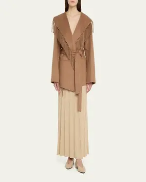 Simkhai Rowen Wool-blend Fringe Jacket - Beige