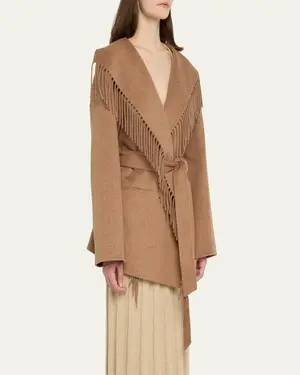 Simkhai Rowen Wool-blend Fringe Jacket - Beige