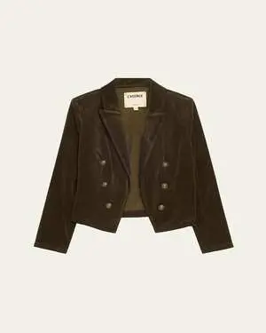 L'AGENCE Wayne Cropped Velvet Jacket