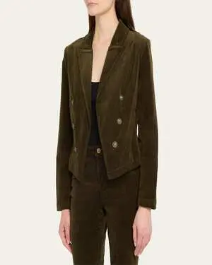 L'AGENCE Wayne Cropped Velvet Jacket