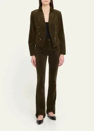 L'AGENCE Wayne Cropped Velvet Jacket
