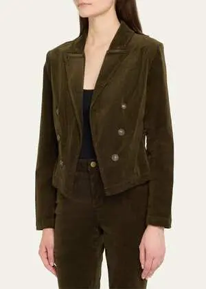 L'AGENCE Wayne Cropped Velvet Jacket
