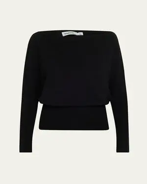 Simkhai Lavina Draped One-shoulder Sweater - Black
