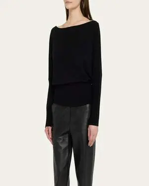Simkhai Lavina Draped One-shoulder Sweater - Black