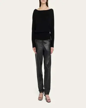 Simkhai Lavina Draped One-shoulder Sweater - Black