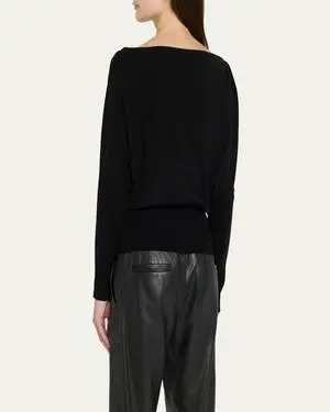 Simkhai Lavina Draped One-shoulder Sweater - Black