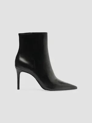 Schutz Mikki 85mm Leather Stiletto Booties - Black