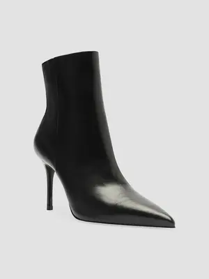 Schutz Mikki 85mm Leather Stiletto Booties - Black