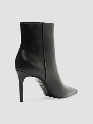 Schutz Mikki 85mm Leather Stiletto Booties - Black