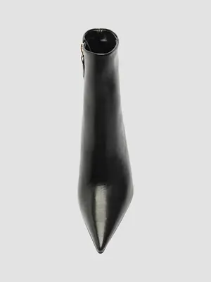 Schutz Mikki 85mm Leather Stiletto Booties - Black