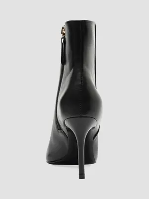 Schutz Mikki 85mm Leather Stiletto Booties - Black
