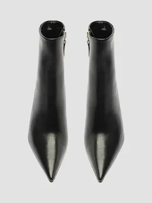 Schutz Mikki 85mm Leather Stiletto Booties - Black